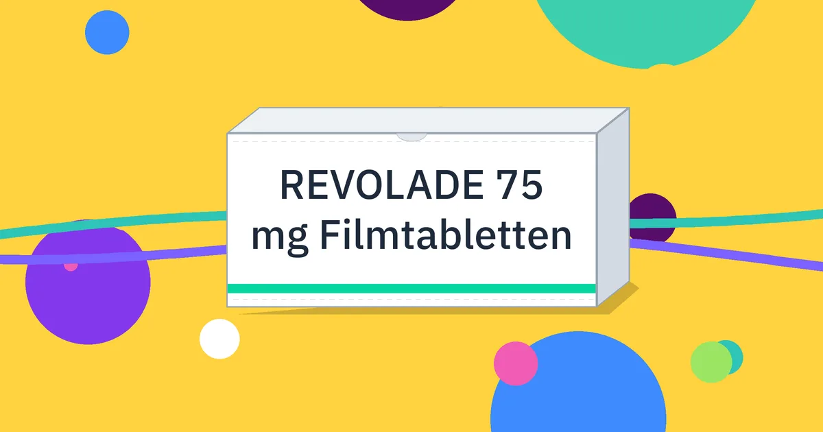 Symbolbild: Packung mit der Aufschrift REVOLADE 75 mg Filmtabletten (PZN 16023144) – Verfügbarkeit und Bezug in Apotheken in Frankfurt am Main