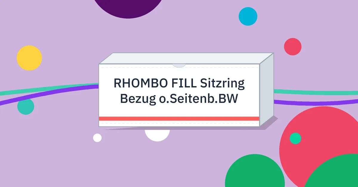 Symbolbild: Packung mit der Aufschrift RHOMBO FILL Sitzring Bezug o.Seitenb.BW (PZN 03948461) – Verfügbarkeit und Bezug in Apotheken in Frankfurt am Main