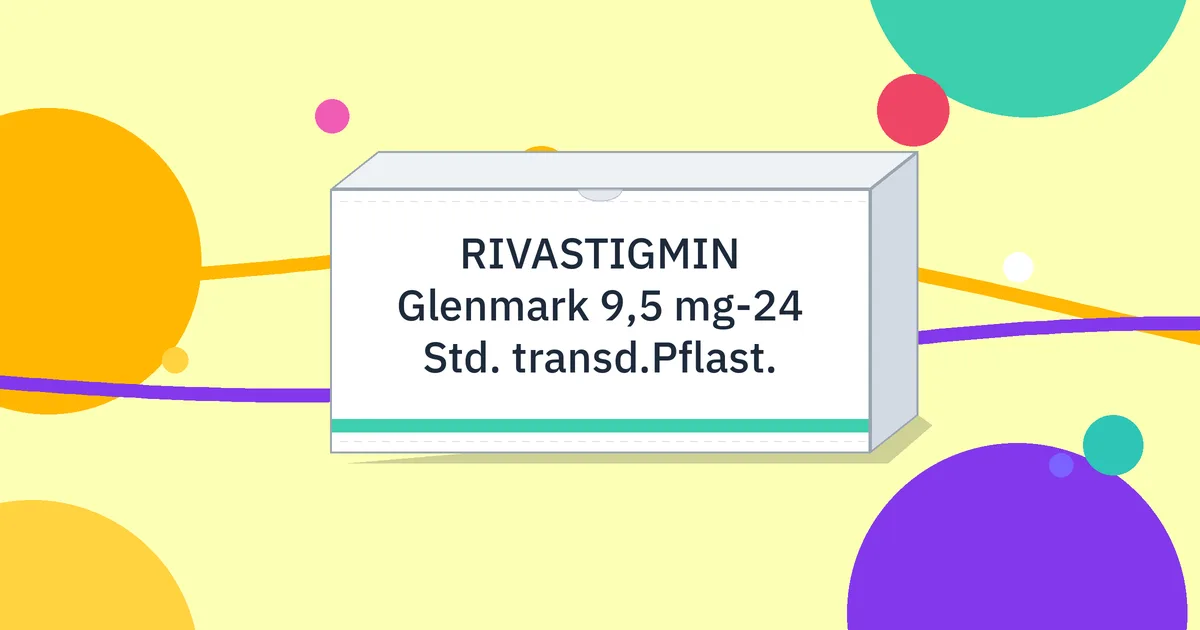 Symbolbild: Packung mit der Aufschrift RIVASTIGMIN Glenmark 9,5 mg-24 Std. transd.Pflast. (PZN 12353471) – Verfügbarkeit und Bezug in Apotheken in Frankfurt am Main