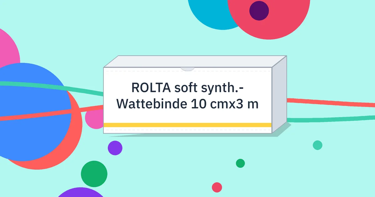 Symbolbild: Packung mit der Aufschrift ROLTA soft synth.-Wattebinde 10 cmx3 m (PZN 02757457) – Verfügbarkeit und Bezug in Apotheken in Frankfurt am Main