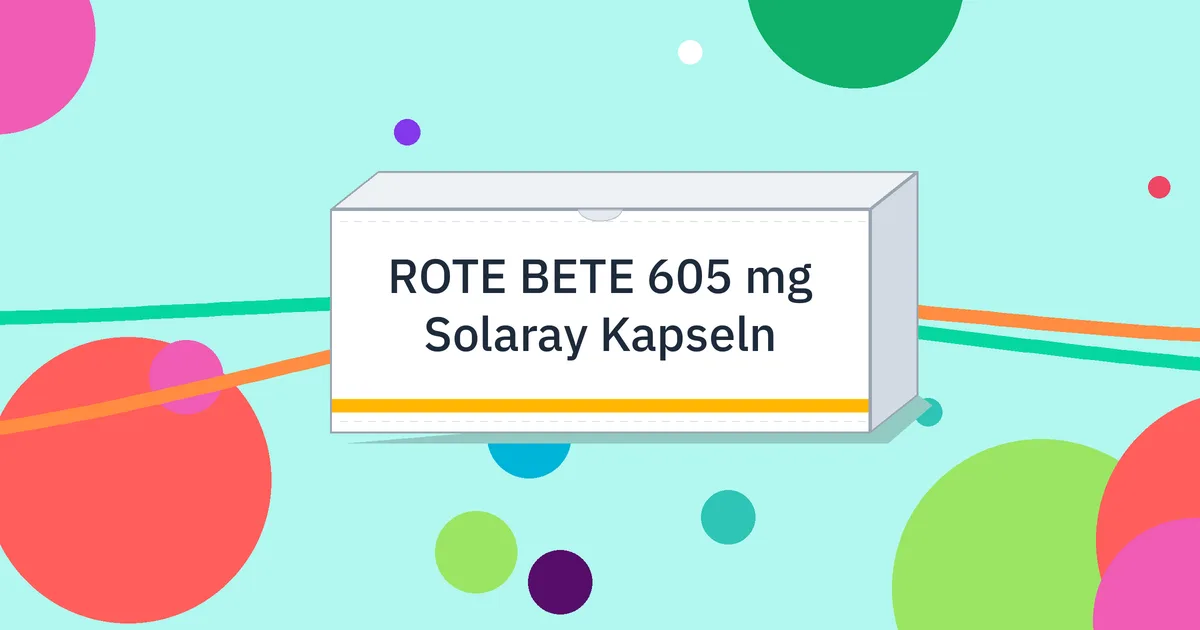 Symbolbild: Packung mit der Aufschrift ROTE BETE 605 mg Solaray Kapseln (PZN 17254667) – Verfügbarkeit und Bezug in Apotheken in Frankfurt am Main