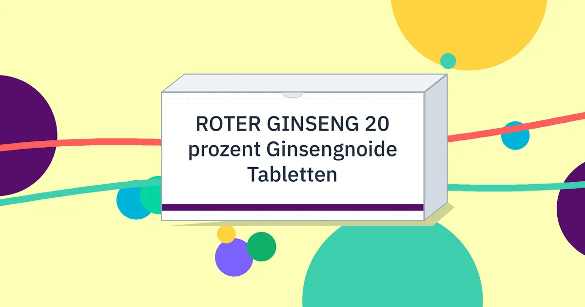 Symbolbild: Packung mit der Aufschrift ROTER GINSENG 20 prozent Ginsengnoide Tabletten (PZN 10007397) – Verfügbarkeit und Bezug in Apotheken in Frankfurt am Main