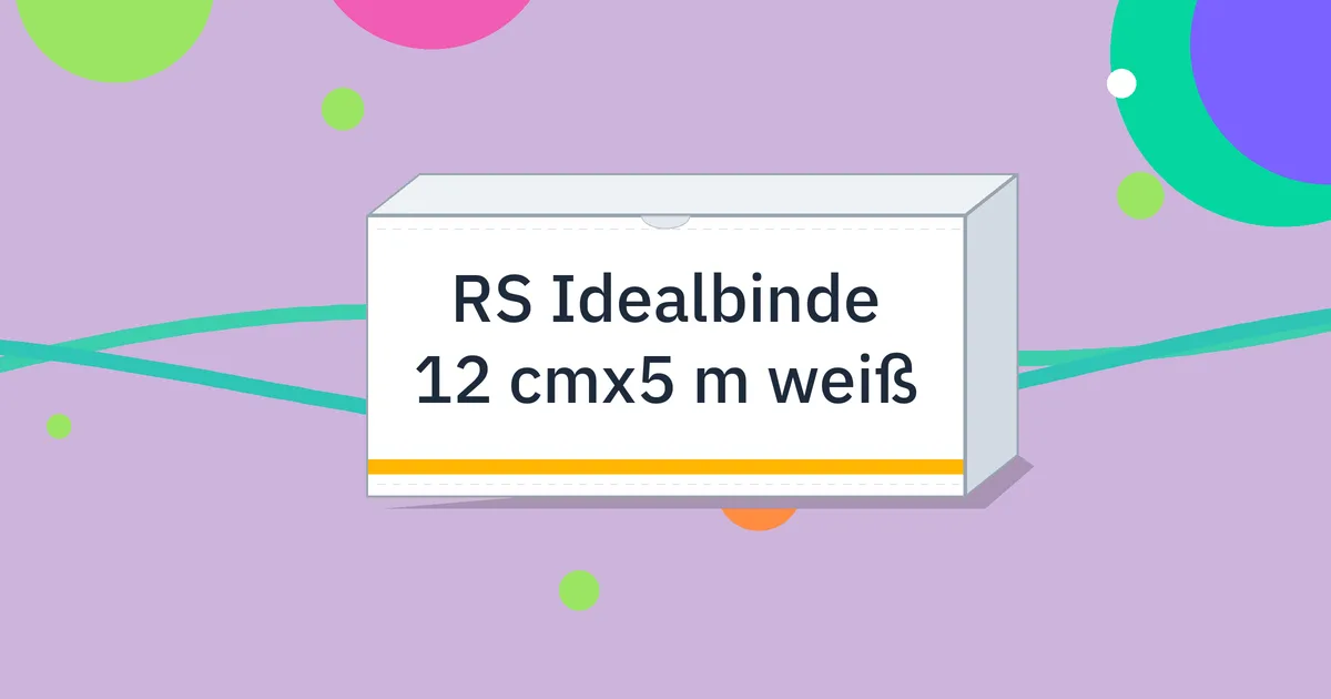 Symbolbild: Packung mit der Aufschrift RS Idealbinde 12 cmx5 m weiß (PZN 02954637) – Verfügbarkeit und Bezug in Apotheken in Frankfurt am Main