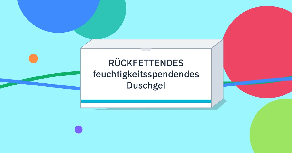 Symbolbild: Packung mit der Aufschrift RÜCKFETTENDES feuchtigkeitsspendendes Duschgel (PZN 18081625) – Verfügbarkeit und Bezug in Apotheken in Frankfurt am Main