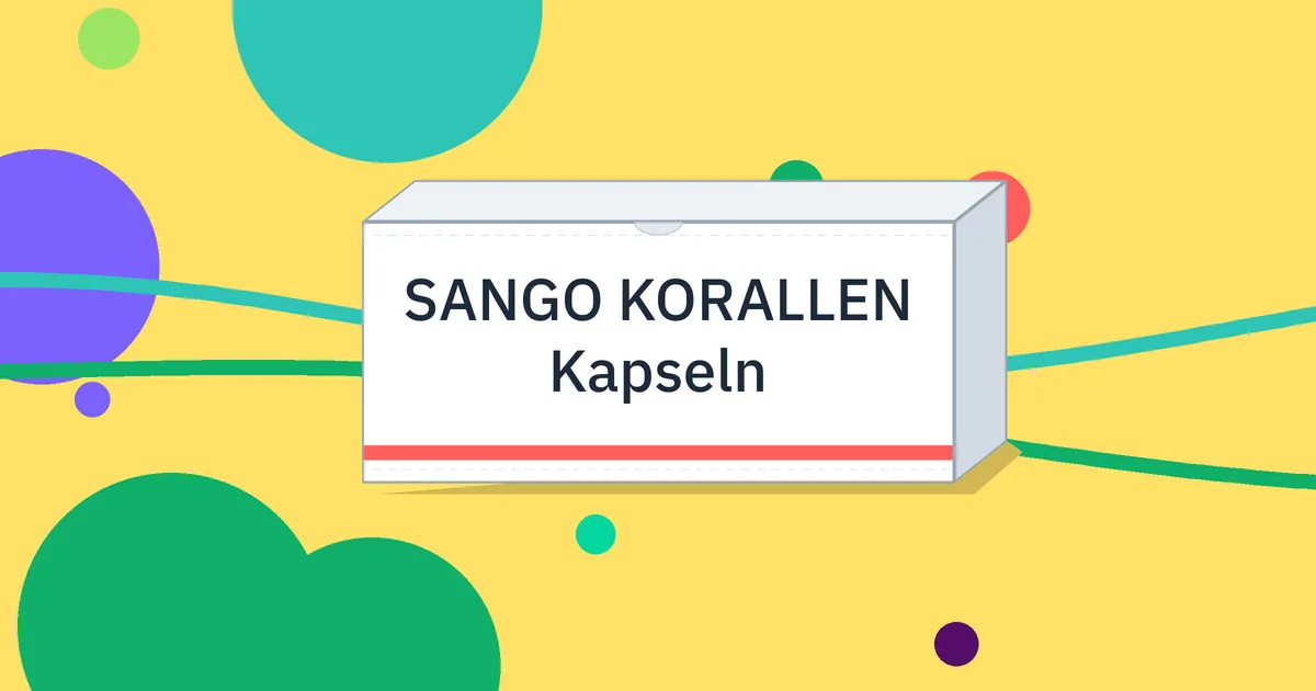 Symbolbild: Packung mit der Aufschrift SANGO KORALLEN Kapseln (PZN 11004567) – Verfügbarkeit und Bezug in Apotheken in Frankfurt am Main