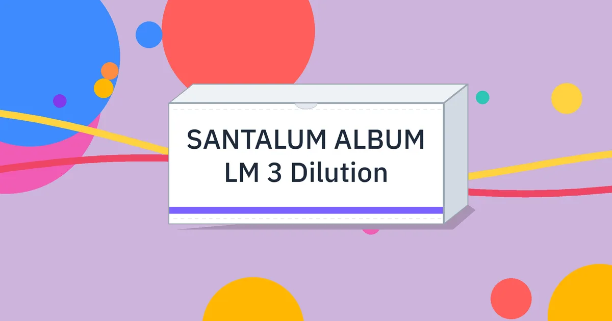 Symbolbild: Packung mit der Aufschrift SANTALUM ALBUM LM 3 Dilution (PZN 13684170) – Verfügbarkeit und Bezug in Apotheken in Frankfurt am Main