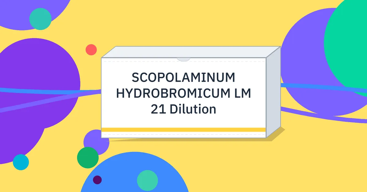 Symbolbild: Packung mit der Aufschrift SCOPOLAMINUM HYDROBROMICUM LM 21 Dilution (PZN 13691307) – Verfügbarkeit und Bezug in Apotheken in Frankfurt am Main