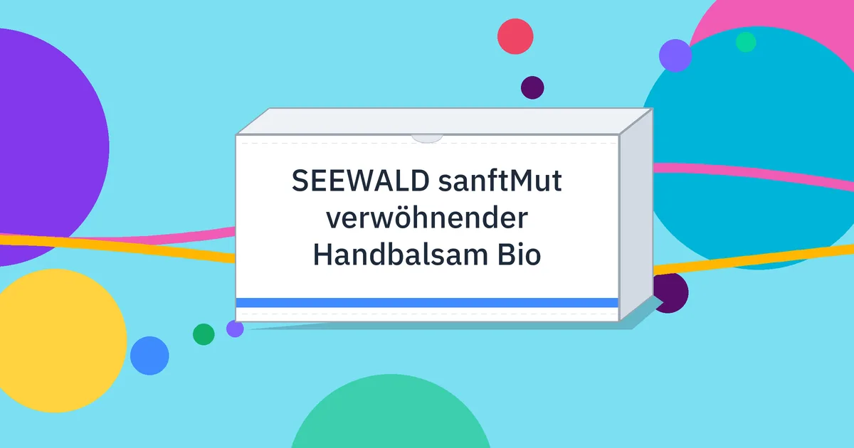 Symbolbild: Packung mit der Aufschrift SEEWALD sanftMut verwöhnender Handbalsam Bio (PZN 20686873) – Verfügbarkeit und Bezug in Apotheken in Frankfurt am Main