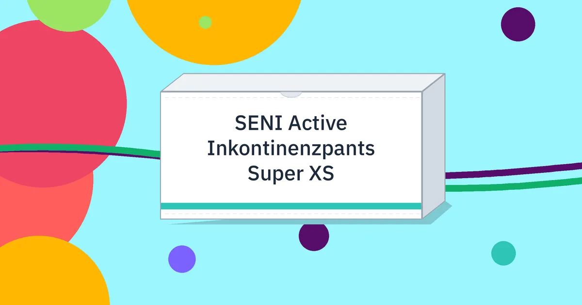 Symbolbild: Packung mit der Aufschrift SENI Active Inkontinenzpants Super XS (PZN 19891639) – Verfügbarkeit und Bezug in Apotheken in Frankfurt am Main