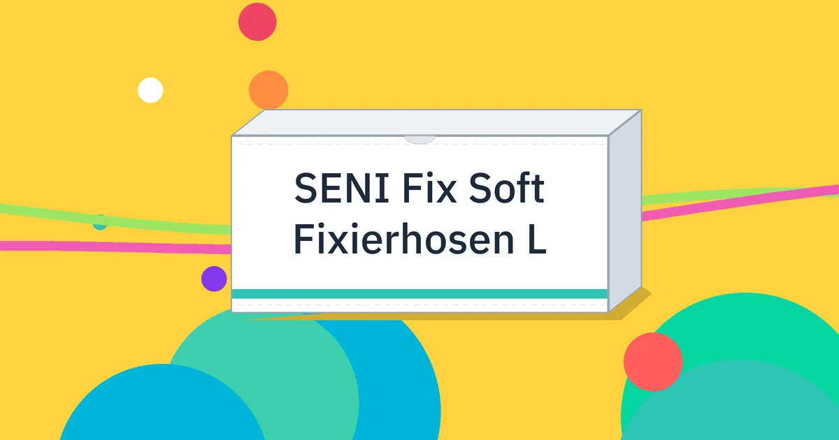 Symbolbild: Packung mit der Aufschrift SENI Fix Soft Fixierhosen L (PZN 17261986) – Verfügbarkeit und Bezug in Apotheken in Frankfurt am Main