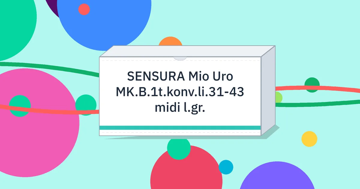 Symbolbild: Packung mit der Aufschrift SENSURA Mio Uro MK.B.1t.konv.li.31-43 midi l.gr. (PZN 11099438) – Verfügbarkeit und Bezug in Apotheken in Frankfurt am Main
