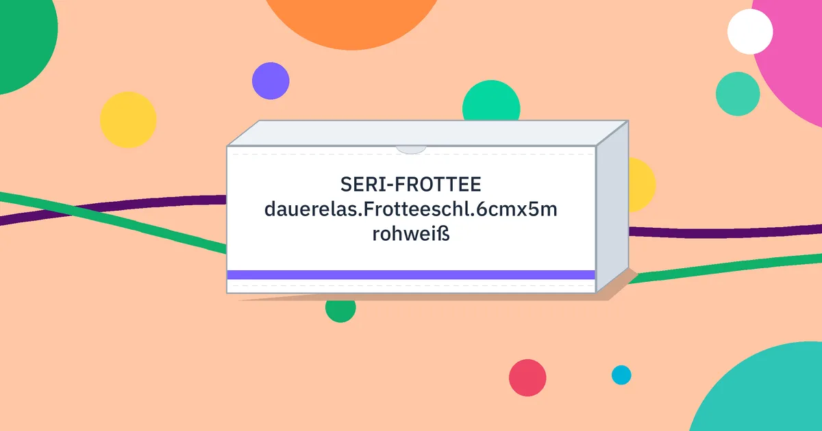 Symbolbild: Packung mit der Aufschrift SERI-FROTTEE dauerelas.Frotteeschl.6cmx5m rohweiß (PZN 19836698) – Verfügbarkeit und Bezug in Apotheken in Frankfurt am Main