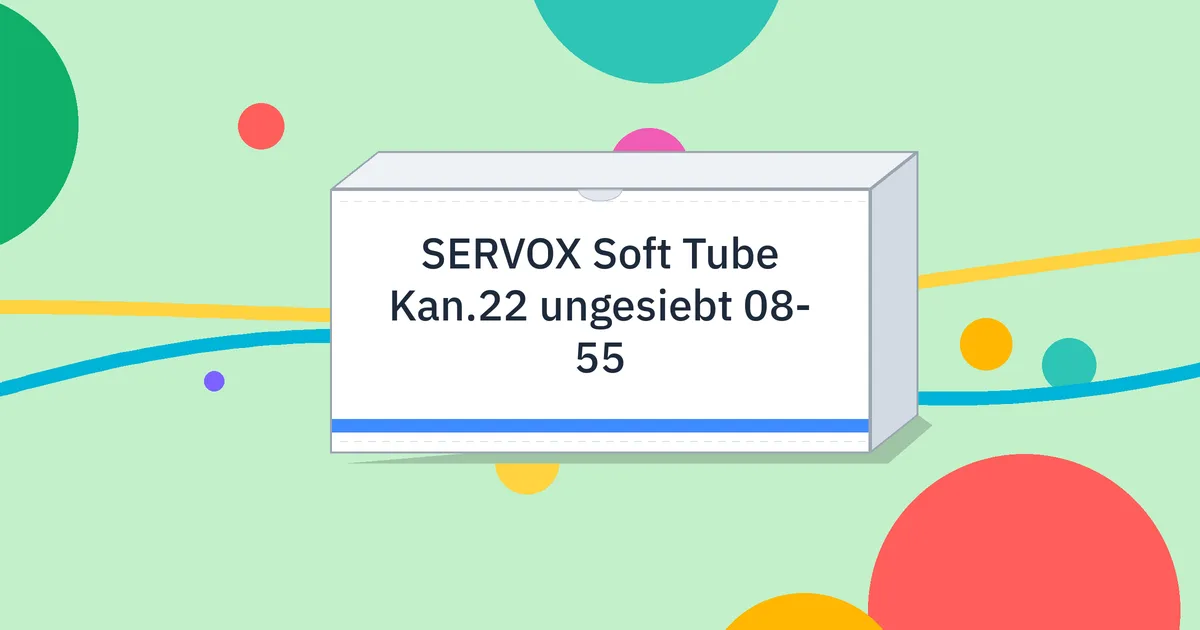 Symbolbild: Packung mit der Aufschrift SERVOX Soft Tube Kan.22 ungesiebt 08-55 (PZN 07508411) – Verfügbarkeit und Bezug in Apotheken in Frankfurt am Main