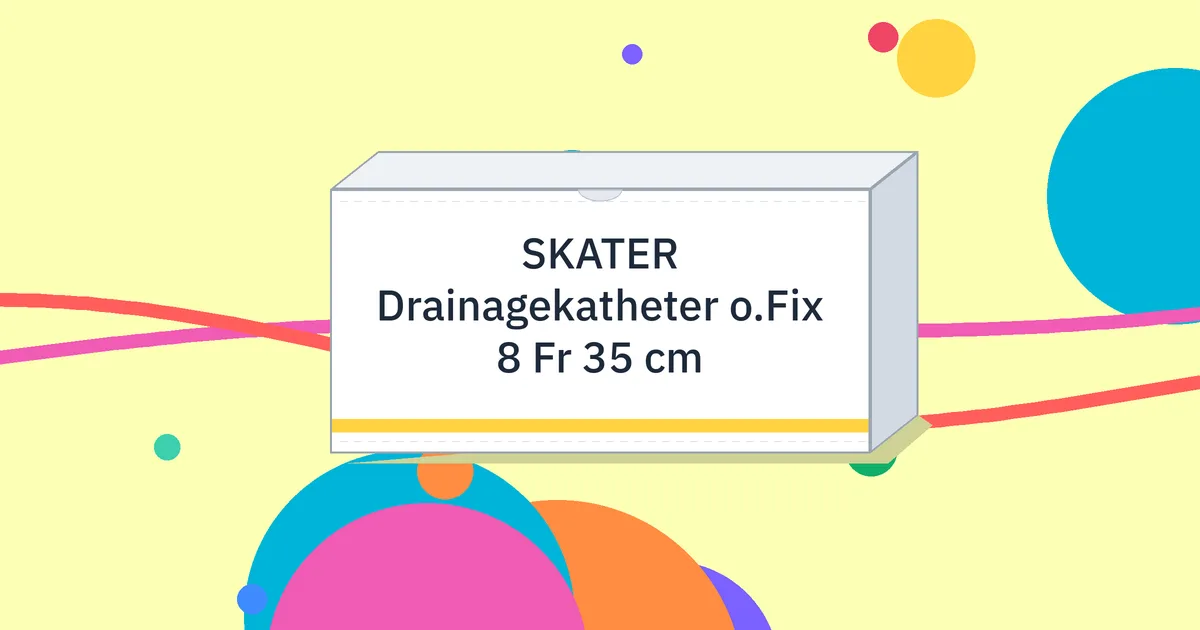 Symbolbild: Packung mit der Aufschrift SKATER Drainagekatheter o.Fix 8 Fr 35 cm (PZN 06769612) – Verfügbarkeit und Bezug in Apotheken in Frankfurt am Main