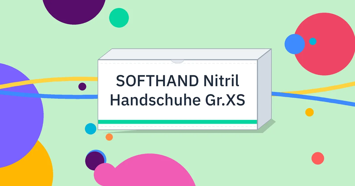 Symbolbild: Packung mit der Aufschrift SOFTHAND Nitril Handschuhe Gr.XS (PZN 09772603) – Verfügbarkeit und Bezug in Apotheken in Frankfurt am Main