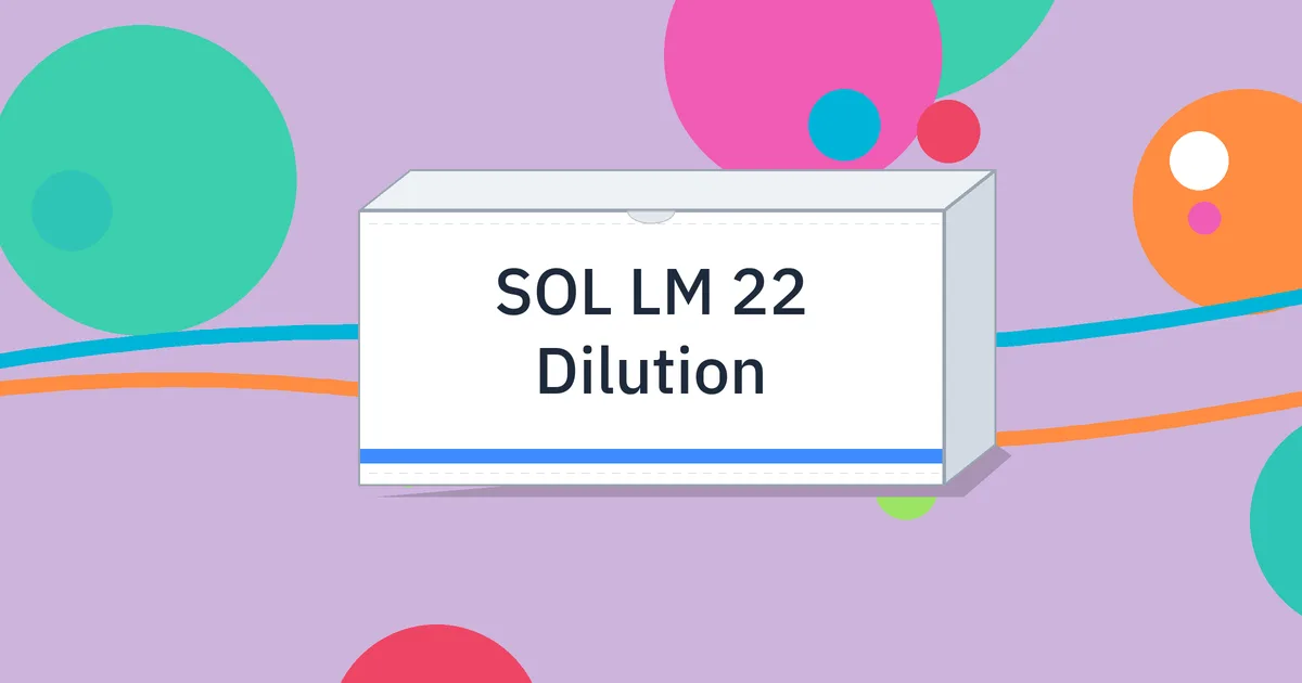 Symbolbild: Packung mit der Aufschrift SOL LM 22 Dilution (PZN 13192030) – Verfügbarkeit und Bezug in Apotheken in Frankfurt am Main