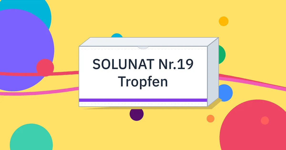 Symbolbild: Packung mit der Aufschrift SOLUNAT Nr.19 Tropfen (PZN 02942605) – Verfügbarkeit und Bezug in Apotheken in Frankfurt am Main
