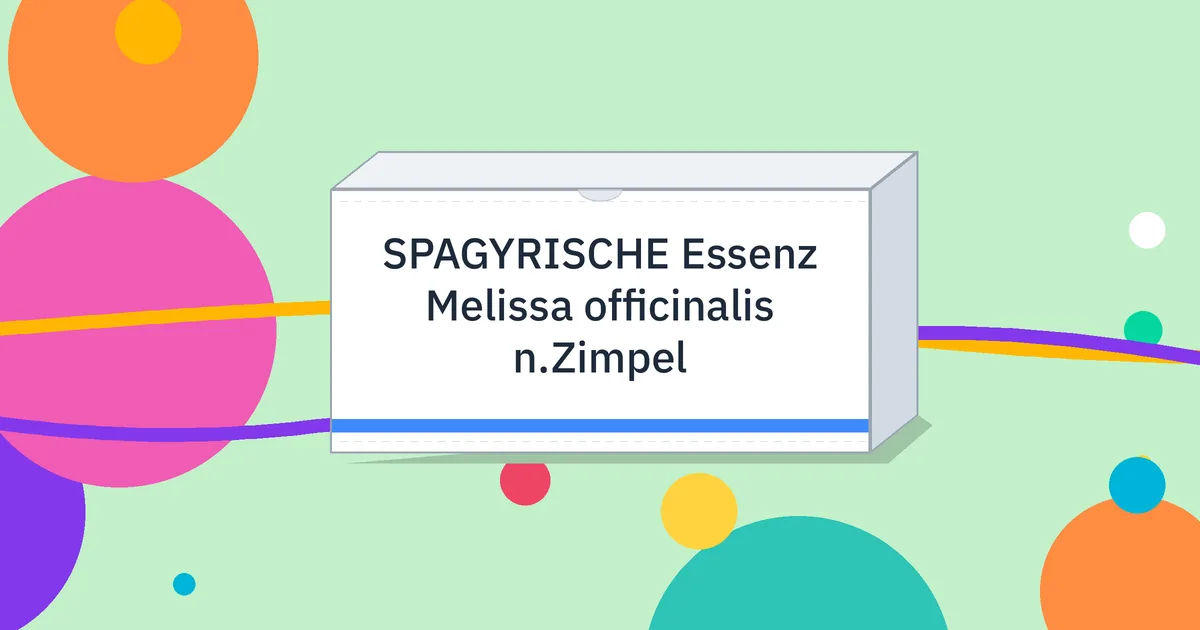 Symbolbild: Packung mit der Aufschrift SPAGYRISCHE Essenz Melissa officinalis n.Zimpel (PZN 00917282) – Verfügbarkeit und Bezug in Apotheken in Frankfurt am Main