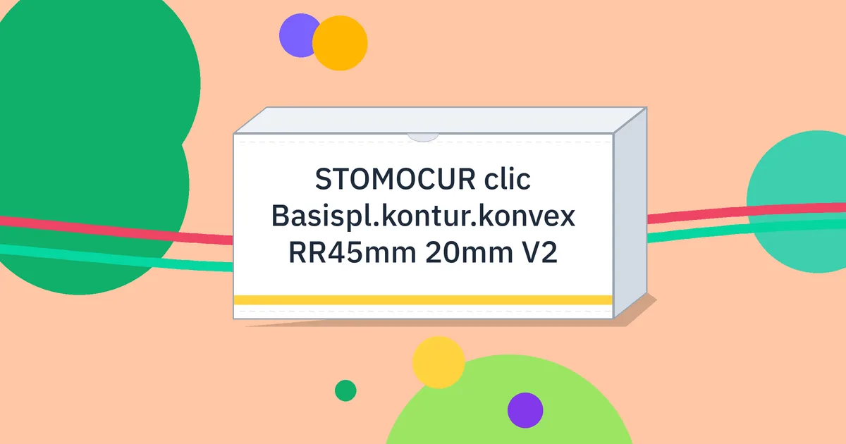 Symbolbild: Packung mit der Aufschrift STOMOCUR clic Basispl.kontur.konvex RR45mm 20mm V2 (PZN 18238802) – Verfügbarkeit und Bezug in Apotheken in Frankfurt am Main