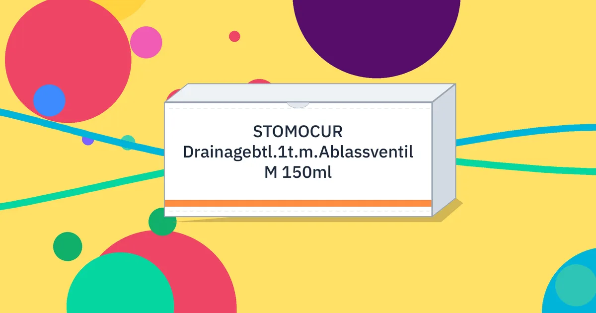 Symbolbild: Packung mit der Aufschrift STOMOCUR Drainagebtl.1t.m.Ablassventil M 150ml (PZN 12726995) – Verfügbarkeit und Bezug in Apotheken in Frankfurt am Main