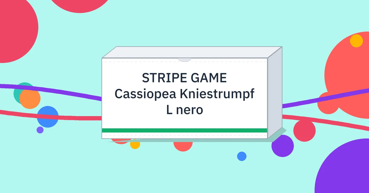 Symbolbild: Packung mit der Aufschrift STRIPE GAME Cassiopea Kniestrumpf L nero (PZN 20209529) – Verfügbarkeit und Bezug in Apotheken in Frankfurt am Main
