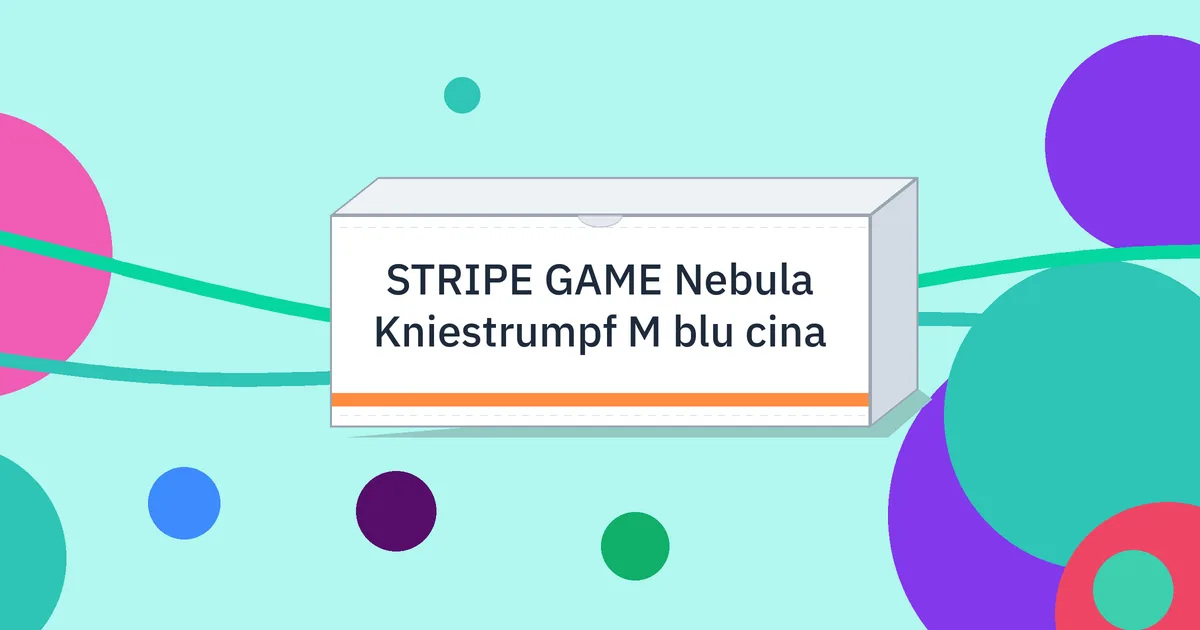 Symbolbild: Packung mit der Aufschrift STRIPE GAME Nebula Kniestrumpf M blu cina (PZN 20209854) – Verfügbarkeit und Bezug in Apotheken in Frankfurt am Main