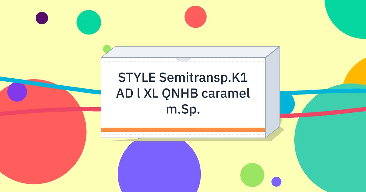 Symbolbild: Packung mit der Aufschrift STYLE Semitransp.K1 AD l XL QNHB caramel m.Sp. (PZN 18870291) – Verfügbarkeit und Bezug in Apotheken in Frankfurt am Main
