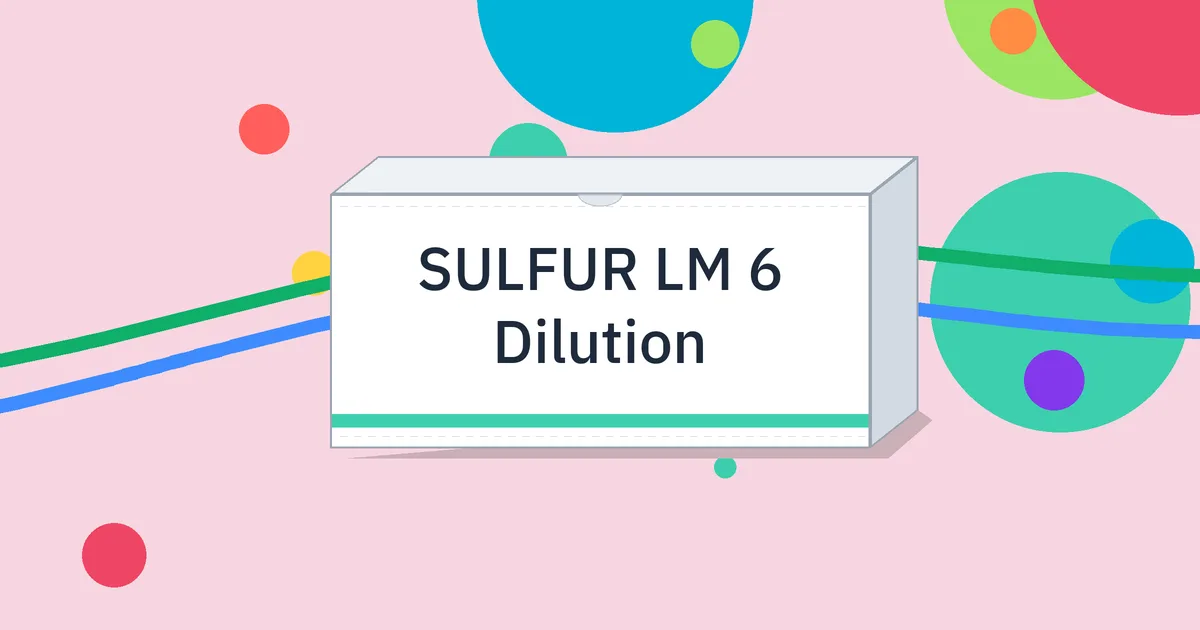 Symbolbild: Packung mit der Aufschrift SULFUR LM 6 Dilution (PZN 02604038) – Verfügbarkeit und Bezug in Apotheken in Frankfurt am Main