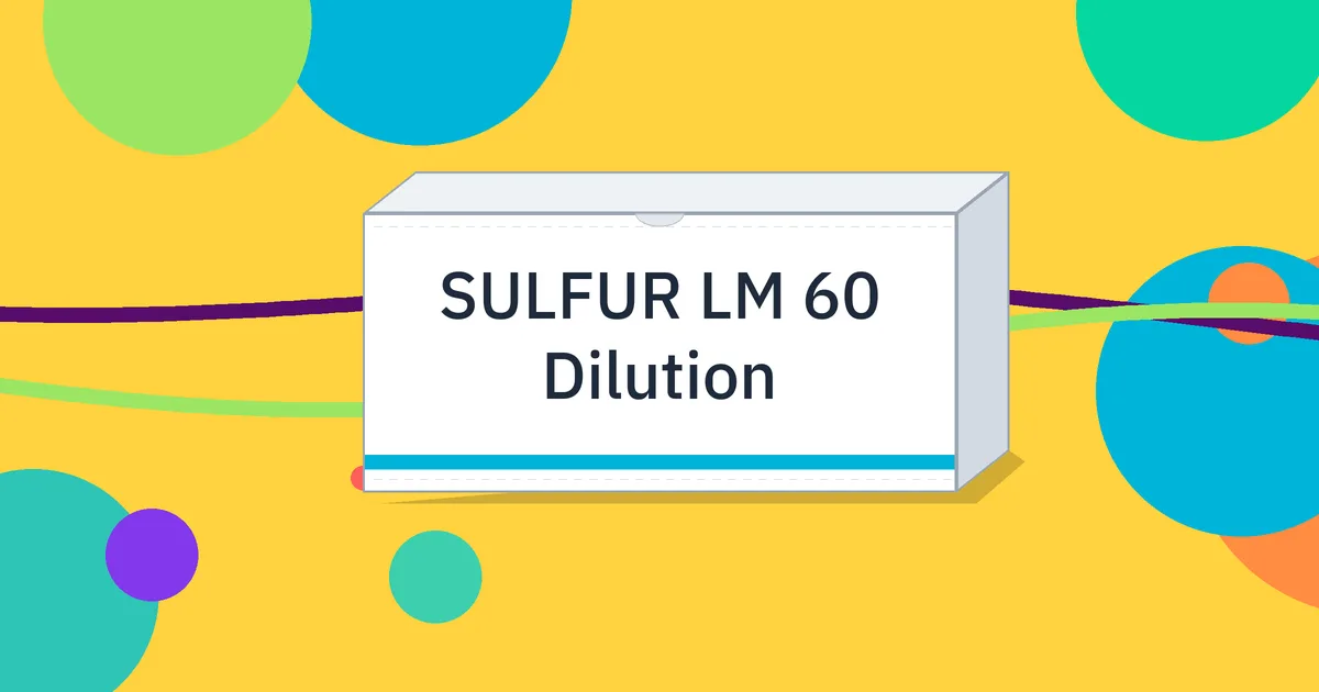 Symbolbild: Packung mit der Aufschrift SULFUR LM 60 Dilution (PZN 03503210) – Verfügbarkeit und Bezug in Apotheken in Frankfurt am Main