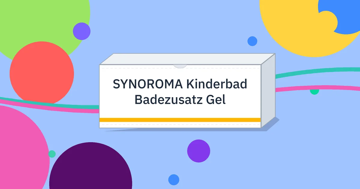 Symbolbild: Packung mit der Aufschrift SYNOROMA Kinderbad Badezusatz Gel (PZN 01488179) – Verfügbarkeit und Bezug in Apotheken in Frankfurt am Main