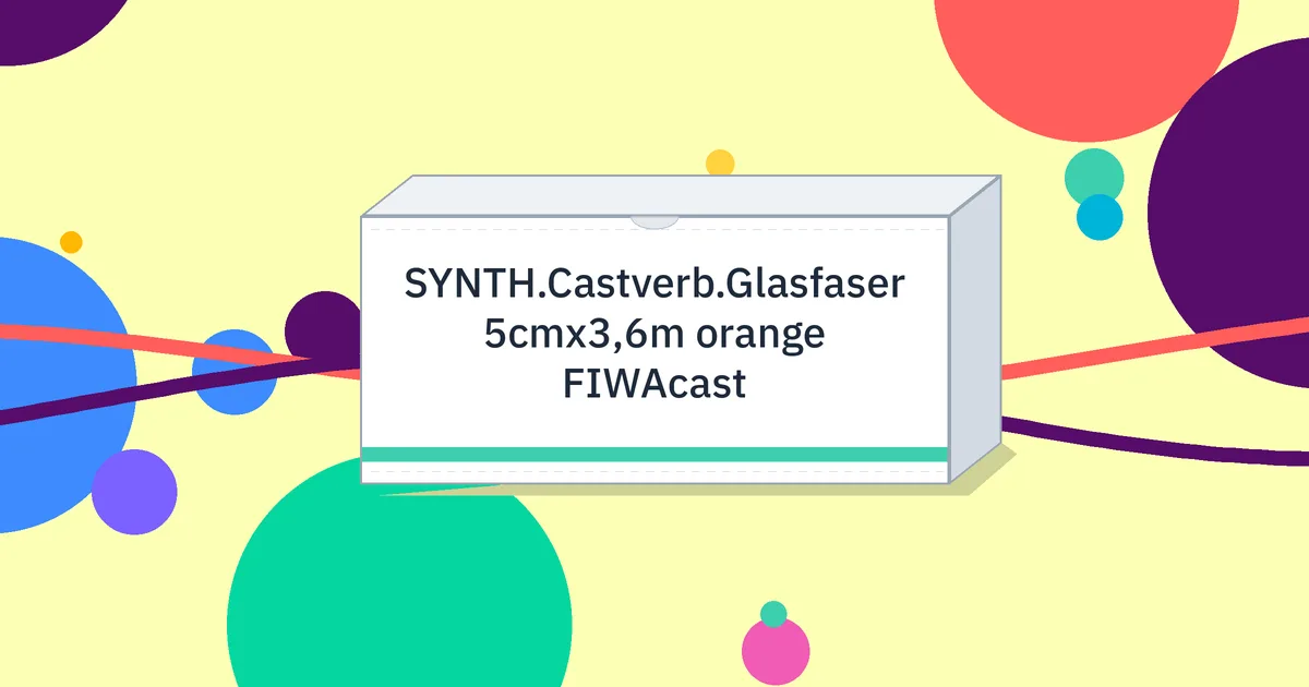 Symbolbild: Packung mit der Aufschrift SYNTH.Castverb.Glasfaser 5cmx3,6m orange FIWAcast (PZN 14130516) – Verfügbarkeit und Bezug in Apotheken in Frankfurt am Main