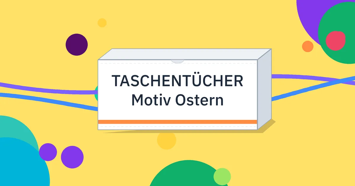 Symbolbild: Packung mit der Aufschrift TASCHENTÜCHER Motiv Ostern (PZN 03912049) – Verfügbarkeit und Bezug in Apotheken in Frankfurt am Main