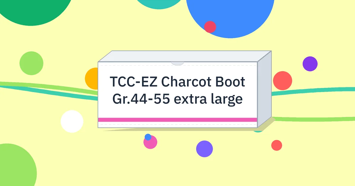 Symbolbild: Packung mit der Aufschrift TCC-EZ Charcot Boot Gr.44-55 extra large (PZN 14327503) – Verfügbarkeit und Bezug in Apotheken in Frankfurt am Main
