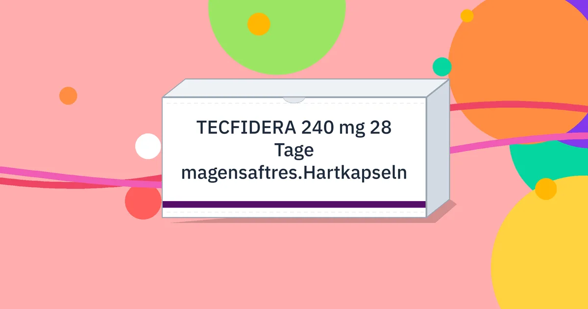 Symbolbild: Packung mit der Aufschrift TECFIDERA 240 mg 28 Tage magensaftres.Hartkapseln (PZN 18802763) – Verfügbarkeit und Bezug in Apotheken in Frankfurt am Main