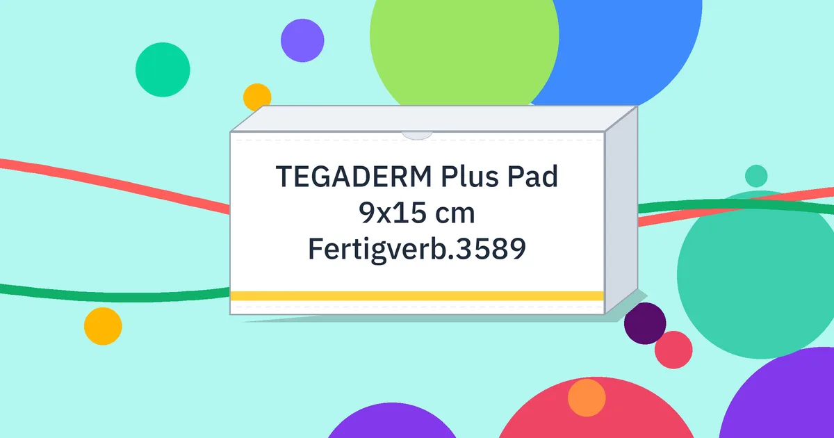 Symbolbild: Packung mit der Aufschrift TEGADERM Plus Pad 9x15 cm Fertigverb.3589 (PZN 05355251) – Verfügbarkeit und Bezug in Apotheken in Frankfurt am Main