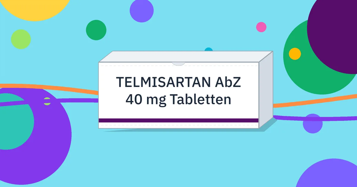 Symbolbild: Packung mit der Aufschrift TELMISARTAN AbZ 40 mg Tabletten (PZN 02179517) – Verfügbarkeit und Bezug in Apotheken in Frankfurt am Main