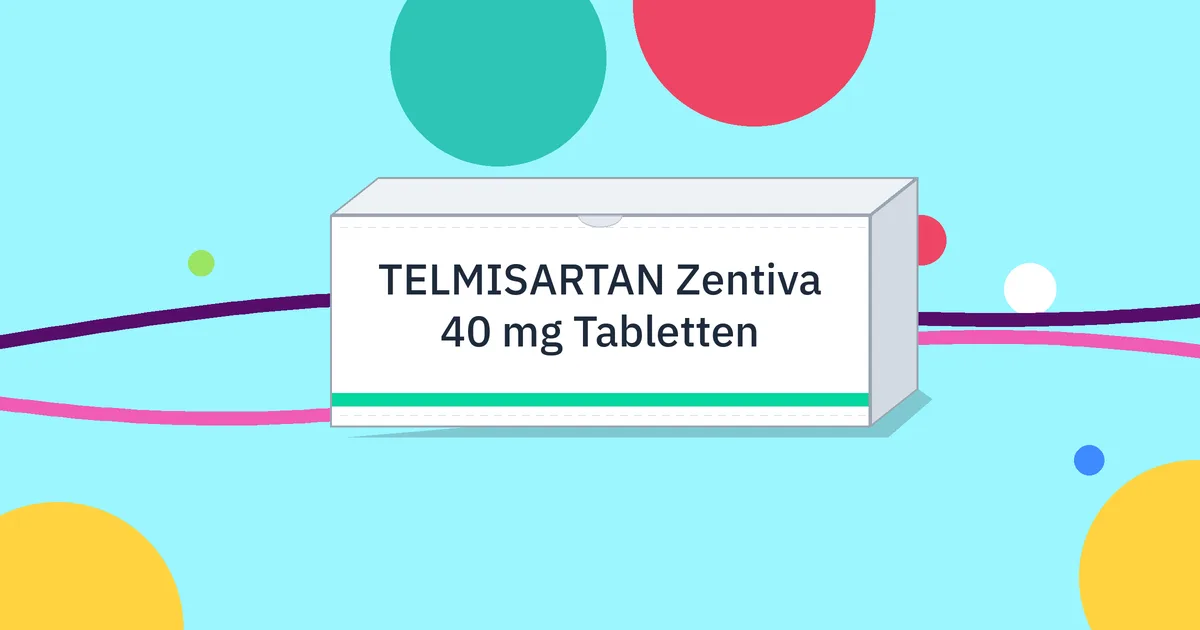 Symbolbild: Packung mit der Aufschrift TELMISARTAN Zentiva 40 mg Tabletten (PZN 18794710) – Verfügbarkeit und Bezug in Apotheken in Frankfurt am Main