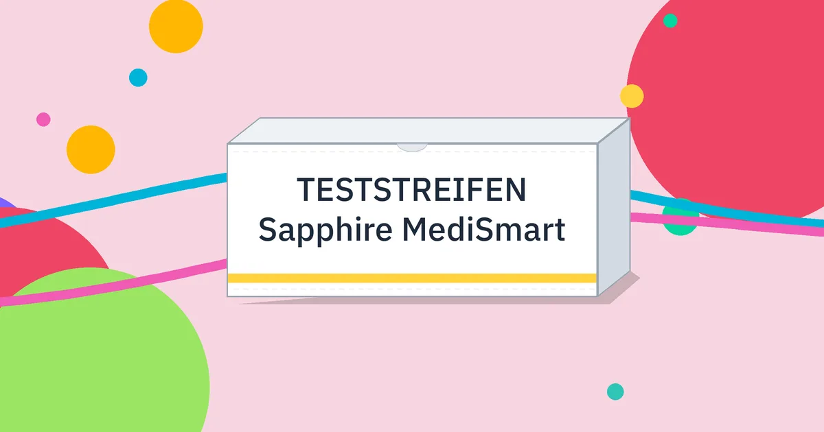 Symbolbild: Packung mit der Aufschrift TESTSTREIFEN Sapphire MediSmart (PZN 03907284) – Verfügbarkeit und Bezug in Apotheken in Frankfurt am Main