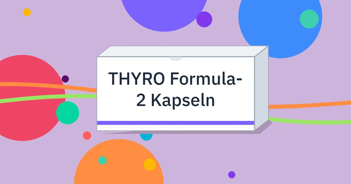 Symbolbild: Packung mit der Aufschrift THYRO Formula-2 Kapseln (PZN 18203548) – Verfügbarkeit und Bezug in Apotheken in Frankfurt am Main