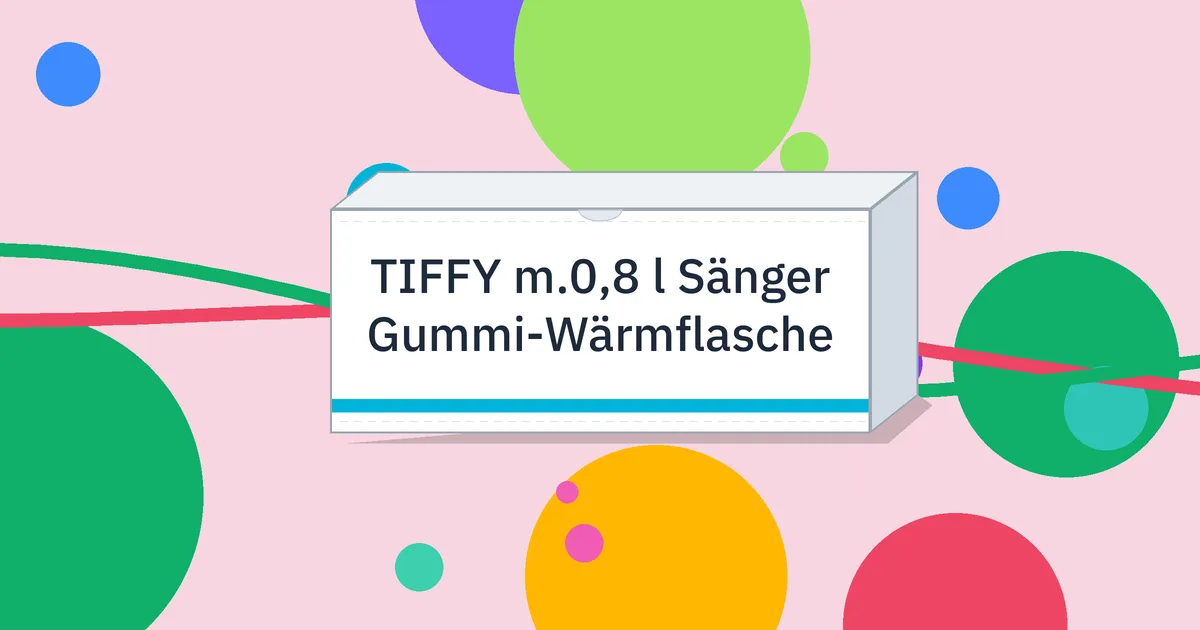 Symbolbild: Packung mit der Aufschrift TIFFY m.0,8 l Sänger Gummi-Wärmflasche (PZN 11310407) – Verfügbarkeit und Bezug in Apotheken in Frankfurt am Main