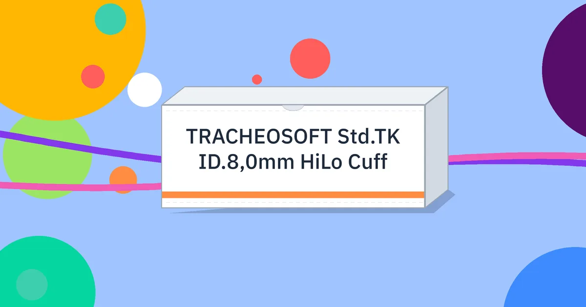 Symbolbild: Packung mit der Aufschrift TRACHEOSOFT Std.TK ID.8,0mm HiLo Cuff (PZN 04109768) – Verfügbarkeit und Bezug in Apotheken in Frankfurt am Main