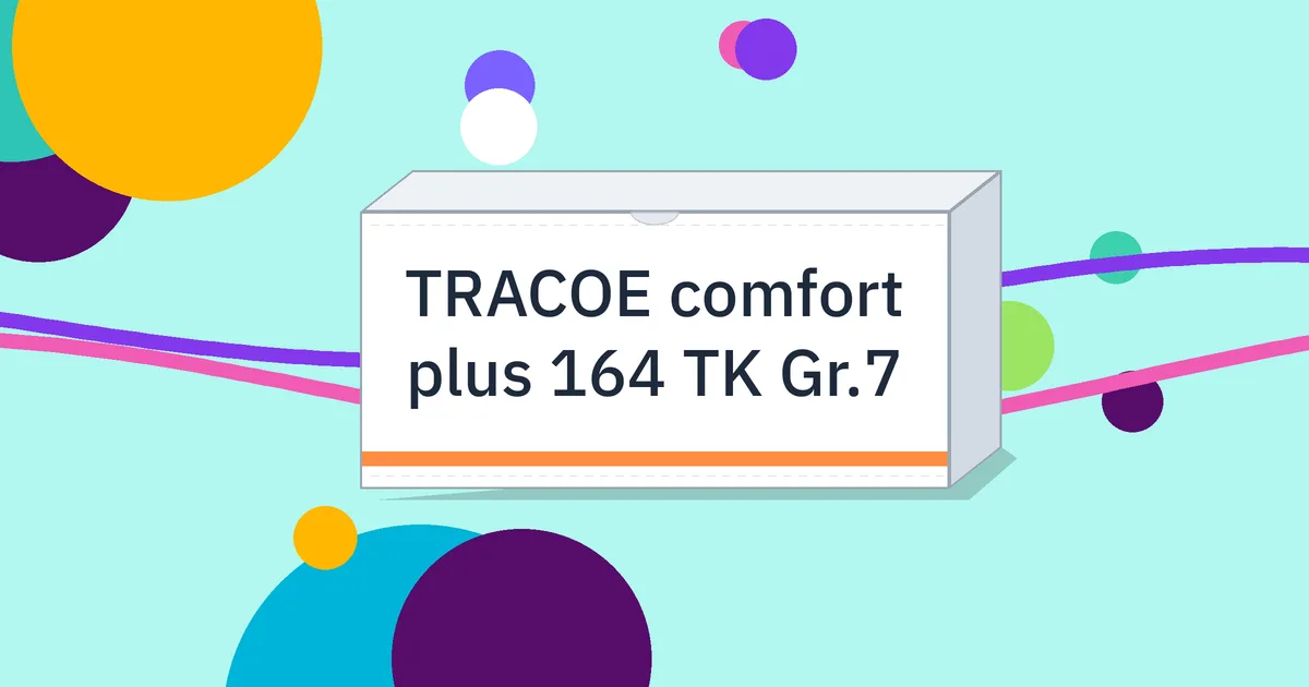 Symbolbild: Packung mit der Aufschrift TRACOE comfort plus 164 TK Gr.7 (PZN 10750618) – Verfügbarkeit und Bezug in Apotheken in Frankfurt am Main