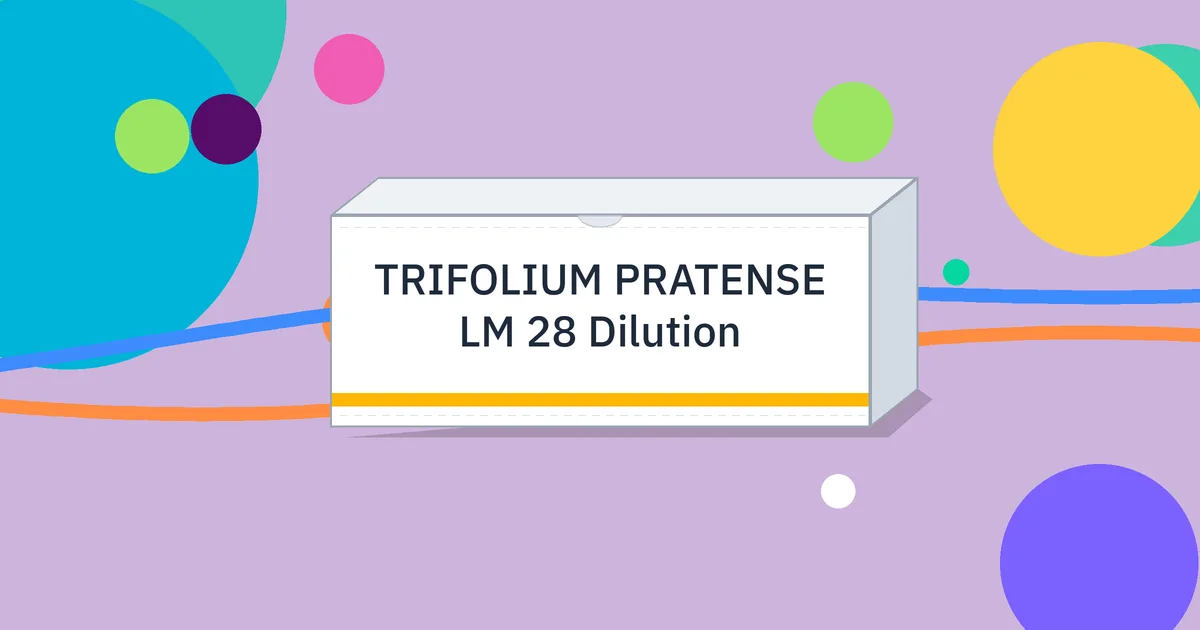Symbolbild: Packung mit der Aufschrift TRIFOLIUM PRATENSE LM 28 Dilution (PZN 13226875) – Verfügbarkeit und Bezug in Apotheken in Frankfurt am Main
