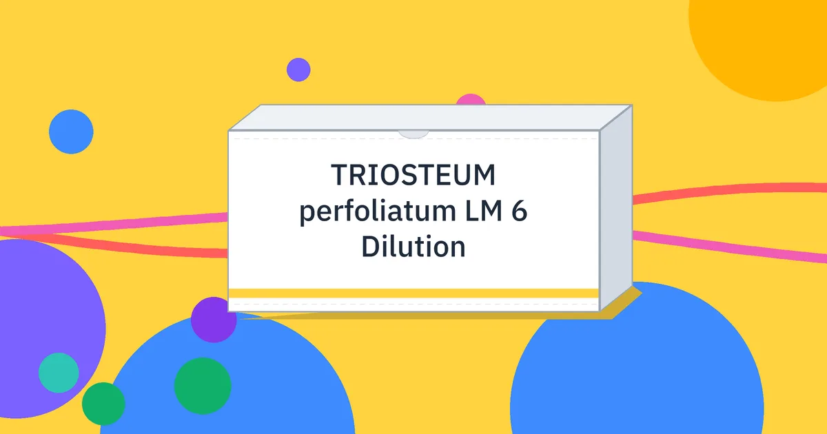 Symbolbild: Packung mit der Aufschrift TRIOSTEUM perfoliatum LM 6 Dilution (PZN 13227515) – Verfügbarkeit und Bezug in Apotheken in Frankfurt am Main