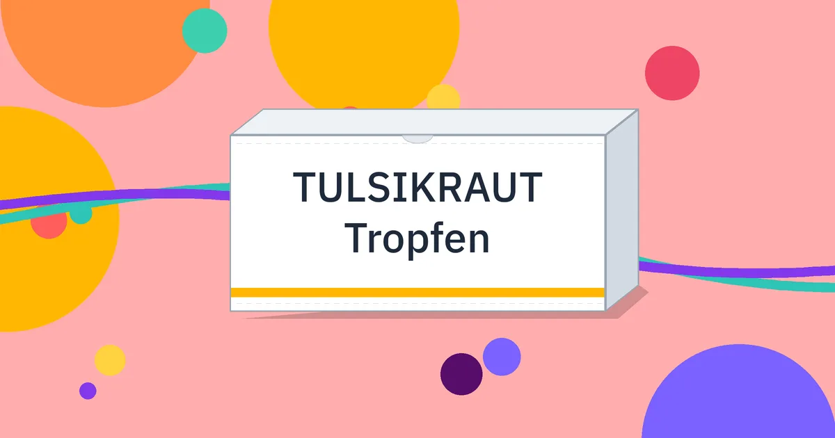 Symbolbild: Packung mit der Aufschrift TULSIKRAUT Tropfen (PZN 19142145) – Verfügbarkeit und Bezug in Apotheken in Frankfurt am Main