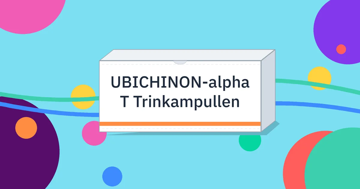 Symbolbild: Packung mit der Aufschrift UBICHINON-alpha T Trinkampullen (PZN 10219923) – Verfügbarkeit und Bezug in Apotheken in Frankfurt am Main