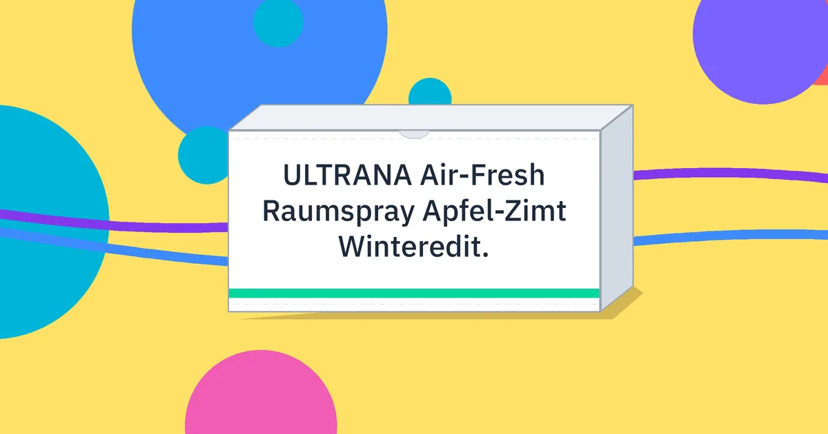 Symbolbild: Packung mit der Aufschrift ULTRANA Air-Fresh Raumspray Apfel-Zimt Winteredit. (PZN 11383866) – Verfügbarkeit und Bezug in Apotheken in Frankfurt am Main