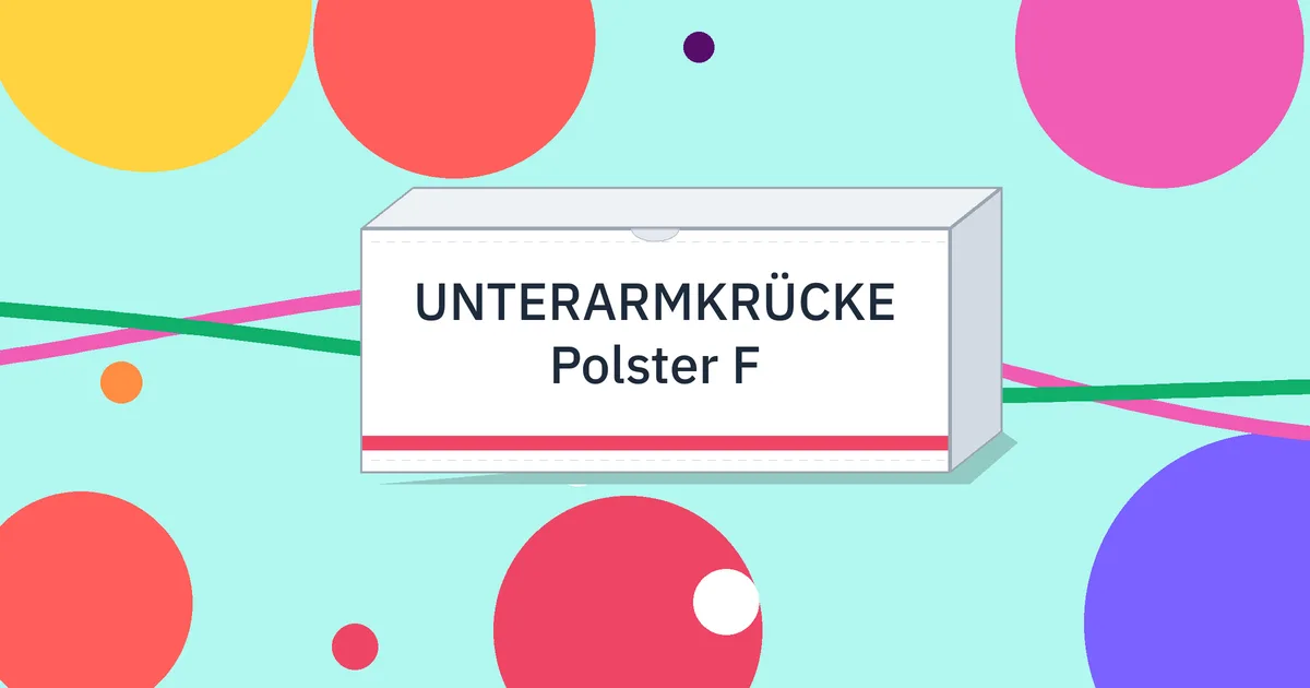 Symbolbild: Packung mit der Aufschrift UNTERARMKRÜCKE Polster F (PZN 07191262) – Verfügbarkeit und Bezug in Apotheken in Frankfurt am Main