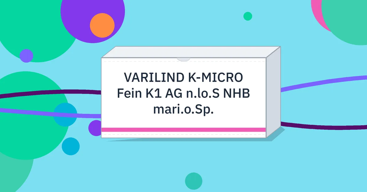 Symbolbild: Packung mit der Aufschrift VARILIND K-MICRO Fein K1 AG n.lo.S NHB mari.o.Sp. (PZN 20554953) – Verfügbarkeit und Bezug in Apotheken in Frankfurt am Main