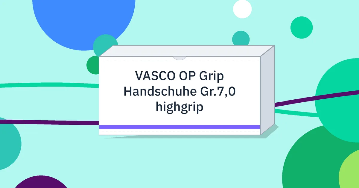 Symbolbild: Packung mit der Aufschrift VASCO OP Grip Handschuhe Gr.7,0 highgrip (PZN 11139770) – Verfügbarkeit und Bezug in Apotheken in Frankfurt am Main